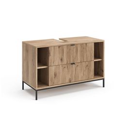 Vicco Waschbeckenunterschrank, Eiche, Holzwerkstoff, 3 Schubladen, Rechteckig, 100x63x45.1 cm, Badezimmer, Badezimmerschr&auml;nke, Waschbeckenunterschr&auml;nke