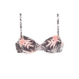 Buffalo Bikini Top female size 80 Chocolate / Pastel orange / Black / White