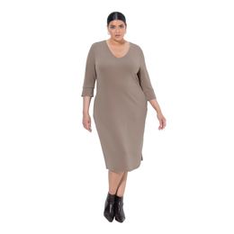 Ulla Popken Kleid in blassbraun | Gr.: 42-44