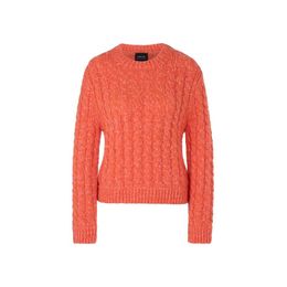 Marc Cain COLLECTIONS Pullover mit Zopfmuster und Rundhalsausschnitt in Tigerlily | Gr.: 36