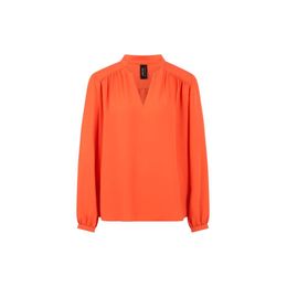 Marc Cain COLLECTIONS Flie&szlig;ende Bluse mit Schmuckknopf in Tigerlily | Gr.: 42