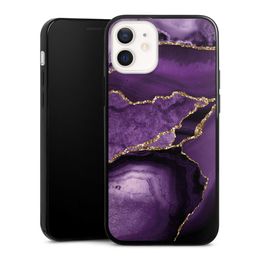 DeinDesign iPhone 12 mini Handy Slim Case extra d&uuml;nn Silikon Handyh&uuml;lle schwarz H&uuml;lle Pink Glitzer Marble Silikon Slim Case