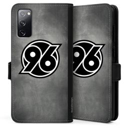 Galaxy S20 Handy Klapph&uuml;lle Handyh&uuml;lle aus Kunst Leder schwarz Flip Case H96 Hannover 96 Concrete Sideflip mit Lasche