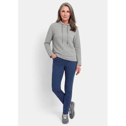 GOLDNER Langarm Viskose-Pullover, Stehbund in grau | Gr.: 40