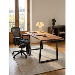 KADIMA DESIGN Schreibtisch 140x80x76 cm Massivholz / Metall Computertisch | Gr.: 120 x 60 x 76 cm