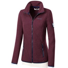 WITT Damen Fleecejacke mit Stickerei, burgund, Gr&ouml;&szlig;e 44