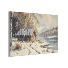 OnlyWow Akustibild Bergh&uuml;tte | Gr.: 60 x 60 cm