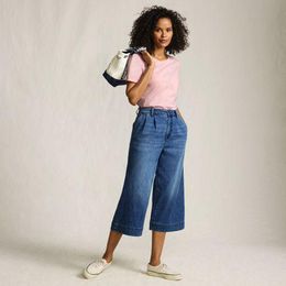 LANDS' END Culotte-Jeans mit Bundfalten Mid Waist f&uuml;r Damen, Damen, size: regular, Blau, Baumwolle/Polyester/Baumwoll-Mischung, by Lands' End