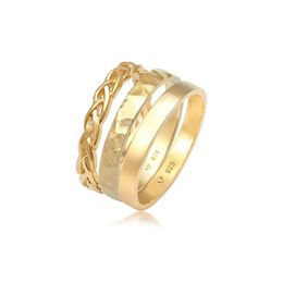 Elli Ring 925 Sterling Silber Ring Set in Gold | Gr.: 52