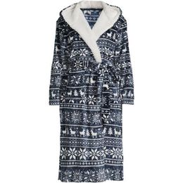 LANDS' END Fleece-Kapuzenmorgenmantel f&uuml;r Damen, Damen, size: regular, Blau, Polyester, by Lands' End