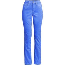 LANDS' END High Waist Breitcordhose Straight Fit f&uuml;r Damen in Petite-Gr&ouml;&szlig;e, Damen, size: petite, Blau, by Lands' End