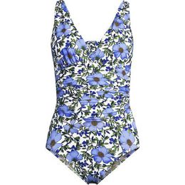 LANDS' END Shape-Badeanzug mit V-Ausschnitt und verstellbaren Tr&auml;gern SLENDER f&uuml;r Damen in Plus-Gr&ouml;&szlig;e, Damen, size: plus, Wei&szlig;, Nylon-Mischung, by Lands' End
