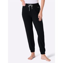 feel good Damen Hose, schwarz-ecru, Gr&ouml;&szlig;e 18/19