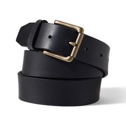 LANDS' END Lederg&uuml;rtel im Vintage-Stil f&uuml;r Herren, Herren, size: regular, Schwarz, Leder, by Lands' End