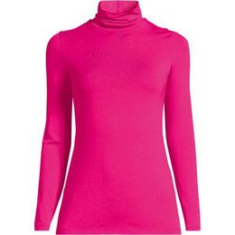 LANDS' END Rollkragenshirt aus Baumwoll/Modalmix in Petite-Gr&ouml;&szlig;e, Damen, size: petite, Pink, Baumwolle/Elasthan/Baumwolle Modal, by Lands' End