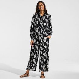 LANDS' END Creaseless 7/8-Palazzohose f&uuml;r Damen, Damen, size: regular, Schwarz, Polyester, by Lands' End