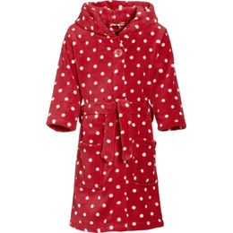 Playshoes Bademantel "Fleece-Bademantel Punkte" in Rot | Gr.: 98/104