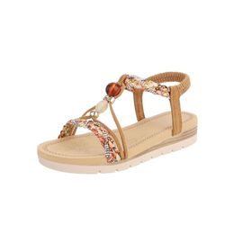 Ital-Design Sandale & Sandalette in Camel | Gr.: 41