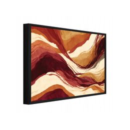 WALLARENA Bilder mit Rahmen Abstrakt in Orange | Gr.: 40 x 30 cm