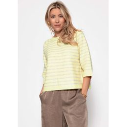 SASSYCLASSY Gestreiftes Strickoberteil in Gelb | Gr.: L