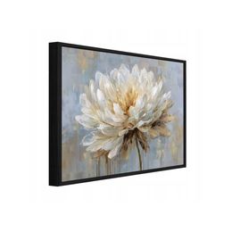 WALLARENA Bilder mit Rahmen Blumen in Grau | Gr.: 40 x 30 cm