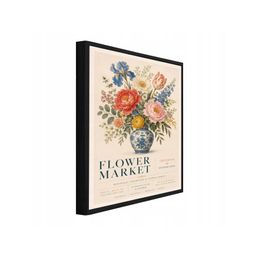WALLARENA Bilder mit Rahmen Blumen in Beige | Gr.: 40 x 30 cm