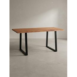 KADIMA DESIGN Schreibtisch Massivholz Baumkante, B&uuml;ror&auml;ume, Ergonomisch | Gr.: 140 x 80 x 76 cm