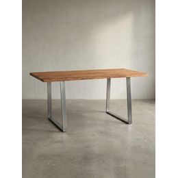 KADIMA DESIGN Schreibtisch Massivholz Baumkante, Home Office, Handarbeit | Gr.: 120 x 60 x 76 cm