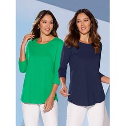 Sieh an! Doppelpack Shirts in grasgr&uuml;n + marine | Gr.: 44