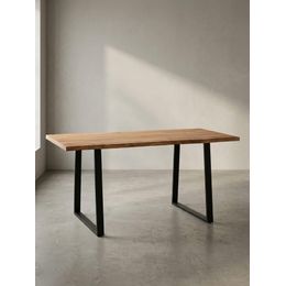 KADIMA DESIGN Esstisch Akazie Industrial-Design, Baumkante, Handarbeit | Gr.: 120 x 60 x 76 cm