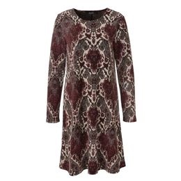 Aniston CASUAL A-Linien-Kleid in hellbeige-bordeaux-dunkelbraun | Gr.: 38