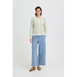 Ichi Strick-Cardigan langarm IHLULS Regular fit in SMALL IGUANA WHITE STRIPE | Gr.: XL