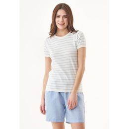 Organication T-Shirt "WOR15585" in Cremewei&szlig;/Mittelblau | Gr.: M