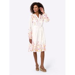 Heine Druck-Kleid in ecru-orange-bedruckt | Gr.: 50