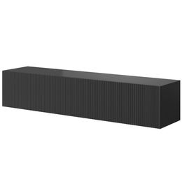 Selsey Tv-H&auml;ngeboard, Schwarz, Holzwerkstoff, 2 F&auml;cher, Rechteckig, 140x28.5x31.6 cm, Wohnzimmer, Wohnw&auml;nde, Lowboards, Lowboards stehend