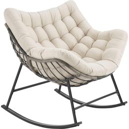 TecTake Schaukelstuhl, Beige, Kunststoff, 93x89x99.5 cm, Wohnzimmer, Sessel, Schaukelst&uuml;hle