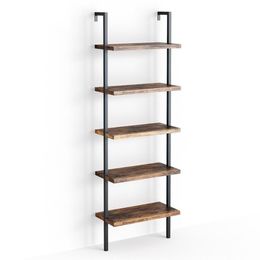Vicco B&uuml;cherregal, Alteiche, Holzwerkstoff, 5 F&auml;cher, Rechteckig, 60x183x30 cm, Wohnzimmer, Regale, B&uuml;cherregale