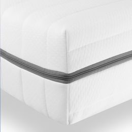 Sleepneo 7-Zonen, Wei&szlig;, Textil, H3 + H4, F&uuml;llung: Polyester, 140x200 cm, Hergestellt in Deutschland, Medizinisch getestet, Oeko-Tex&reg; Standard 100, aktive Schulterzone, atmungsaktiv, Bezug abnehmbar/waschbar, rundum abnehmbar, f&uuml;r verstellbare Lattenroste geeignet, klimatisierte Bel&uuml;ftungskan&auml;le, Ober- und Unterseite versteppt, schadstoffgepr&uuml;ft, wendbar, Wendematratze, Schlafzimmer, Matratzen Shop