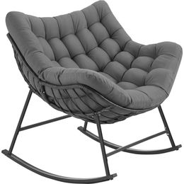 TecTake Schaukelstuhl, Anthrazit, Kunststoff, 93x89x99.5 cm, Wohnzimmer, Sessel, Schaukelst&uuml;hle