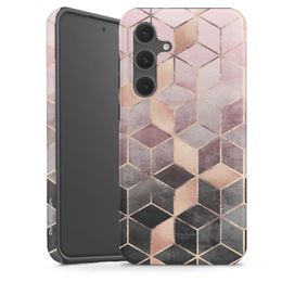 DeinDesign Galaxy S24 FE 5G Handy Panzer Handyh&uuml;lle robuste Outdoor H&uuml;lle Schutzh&uuml;lle gl&auml;nzend Cube Elisabeth Fredriksson Gold & Copper Tough Case