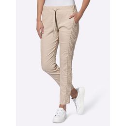 Heine Witt Damen Schlupfhose mit Raffung an Seitennaht, sand, Gr&ouml;&szlig;e 34