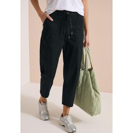 Cecil Damen Stoffhose, schwarz, Gr. 33, unifarben, Web, 62% Baumwolle, 34% Lyocell, 4% Elasthan, Hosen, Middle Waist