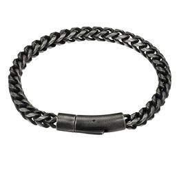 True Rebels Herren Gliederarmband "TR340", 23, Edelstahl, schwarz, Edelstahl, Armb&auml;nder