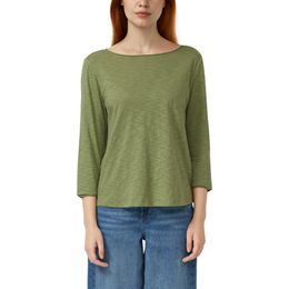 s.Oliver Damen Langarmshirt, gr&uuml;n, Gr. 42, unifarben, Jersey, Obermaterial: 100% Baumwolle, Shirts, aus Flammgarn