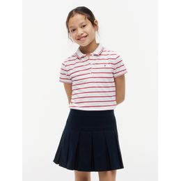 Tommy Hilfiger M&auml;dchen Poloshirt, wei&szlig;, Gr. 4, gestreift, Piqu&eacute;, Obermaterial: 96% Baumwolle, 4% Elasthan, Shirts, f&uuml;r Kinder bis 16 Jahre,