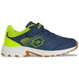 Lotto M&auml;dchen Hallenschuh, Gr. 25, blau, Kunstfaser, Synthetik, mehrfarbig, Schuhe, - Indoorschuh mit nicht abf&auml;rbender Sohle
