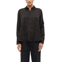 Damen Langarmbluse, braun, Gr. 46, s.Oliver BLACK LABEL, bedruckt, Web, Obermaterial: 100% Viskose, Blusen, aus Viskose