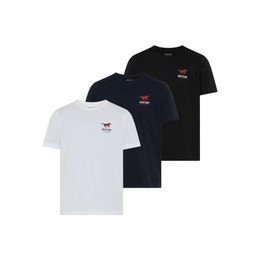 Mustang Herren T-Shirt "MUAlex 3-Pack", bunt, Gr. XXL, bedruckt, Jersey, Obermaterial: 100% Baumwolle, Shirts, auch ideal zum Unterziehen
