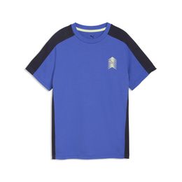 Puma Kinder T-Shirt "Active Sports Graphic T-Shirt Jungen", blau, Gr. 140, bedruckt, Obermaterial: 100% Baumwolle. Kragen: 30% Polyester, 70%