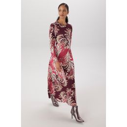 Damen Maxikleidgranatapfel, sanftes wei&szlig;, bordeauxbraun, camel, ocker, caramel, Gr. 42, Aniston SELECTED, bedruckt, gemustert, Jersey, Obermaterial: